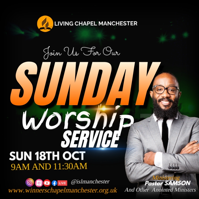 SUNDAY SERVICE Template | PosterMyWall