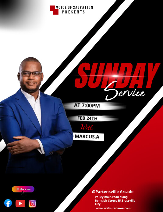 SUNDAY SERVICE Template | PosterMyWall