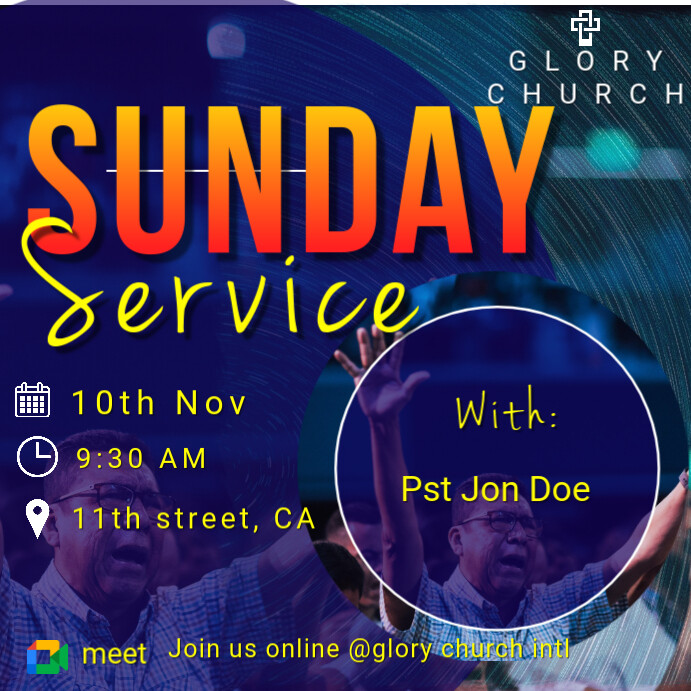 Plantilla de Del Servicio Dominical | PosterMyWall