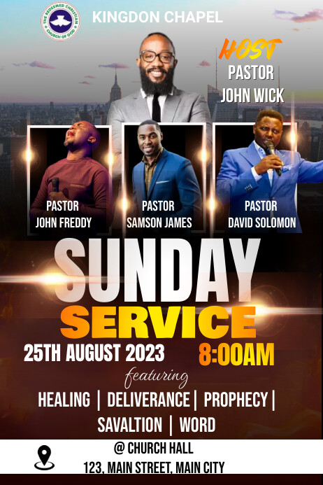 SUNDAY SERVICE Template | PosterMyWall