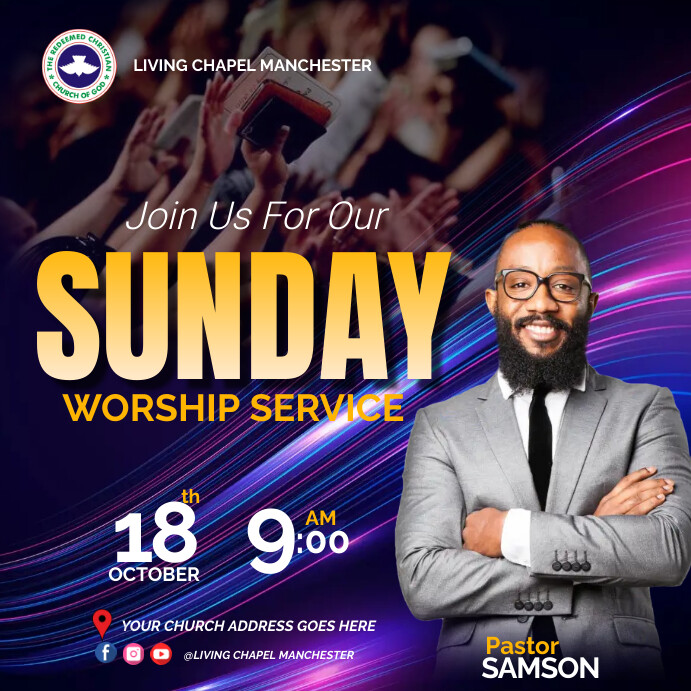SUNDAY SERVICE Template | PosterMyWall