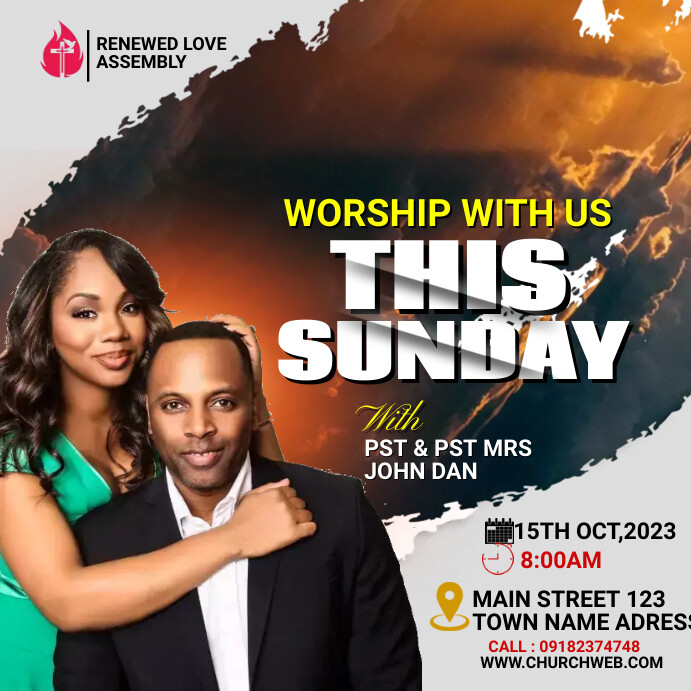 Plantilla de SUNDAY SERVICE | PosterMyWall
