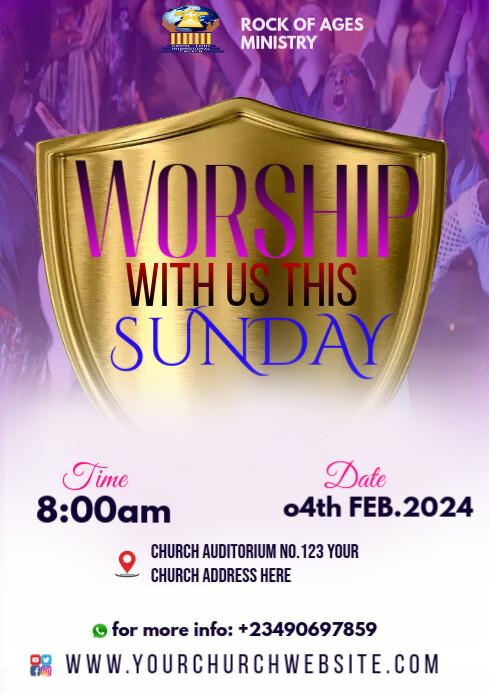 SUNDAY SERVICE Template | PosterMyWall