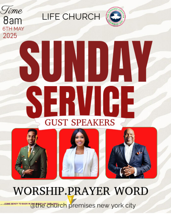 SUNDAY SERVICE Template | PosterMyWall