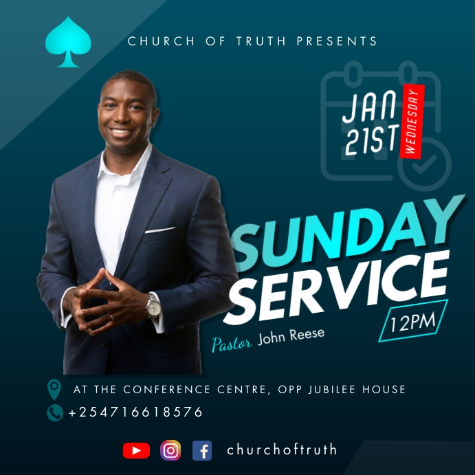 Plantilla de De Servicio Dominical | PosterMyWall