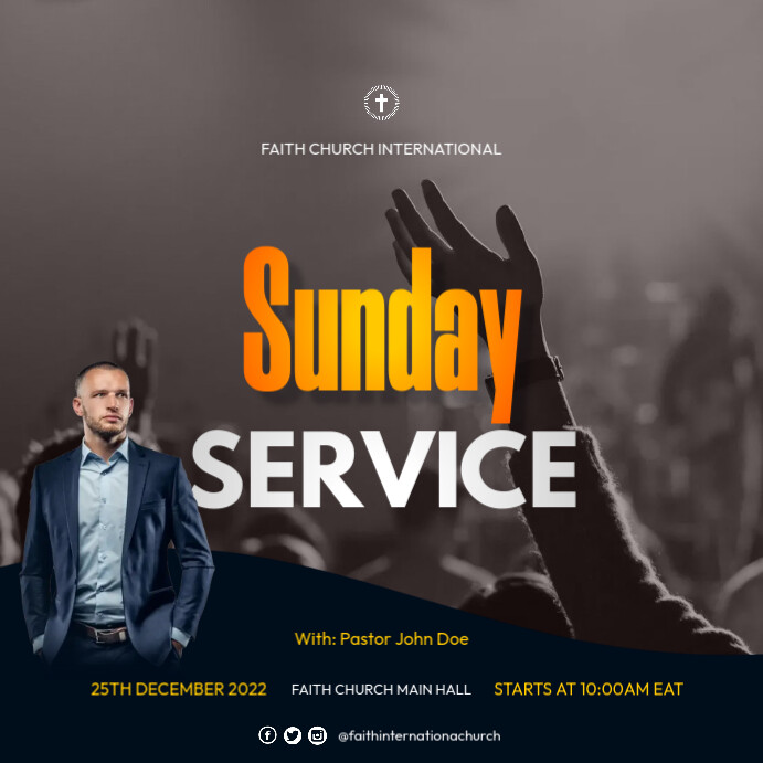 Plantilla de De Servicio Dominical | PosterMyWall