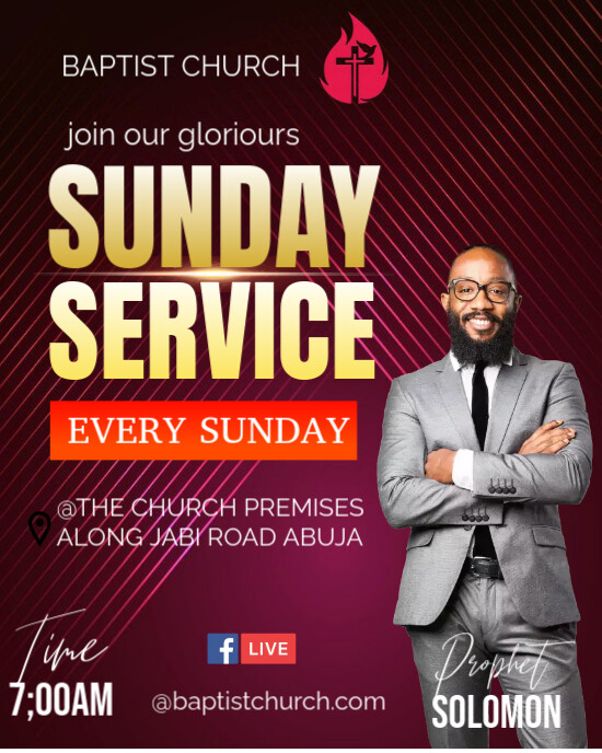 Copy of SUNDAY SERVICE | PosterMyWall