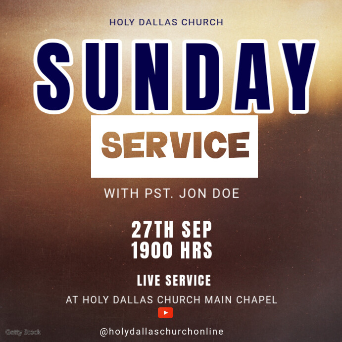 Copy of Sunday service | PosterMyWall