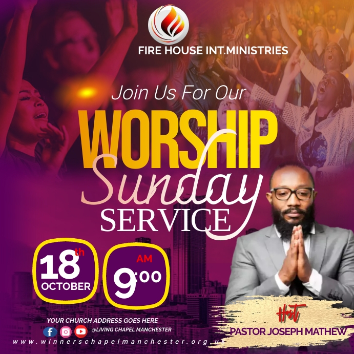 SUNDAY SERVICE Template | PosterMyWall