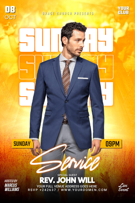 Copy of Sunday service | PosterMyWall