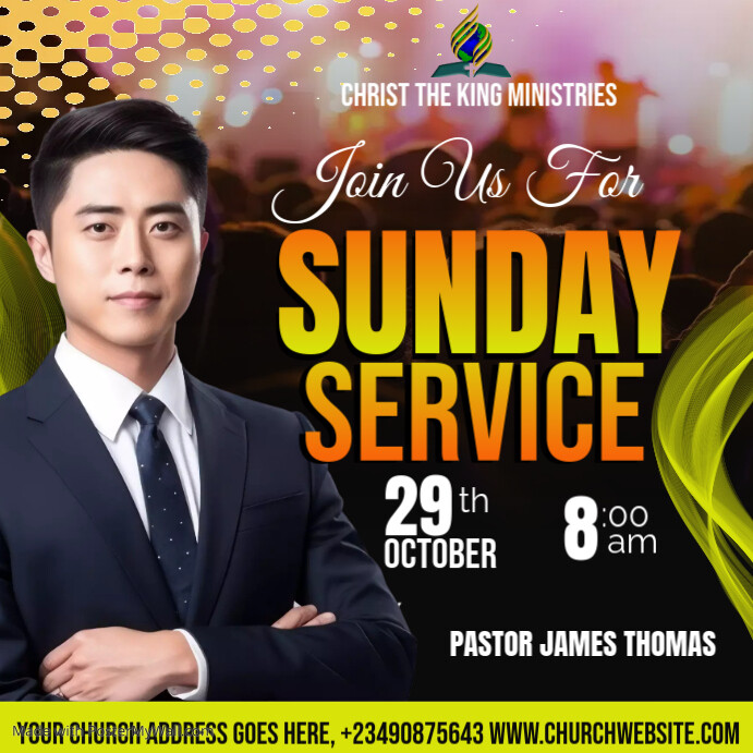 SUNDAY SERVICE Template | PosterMyWall