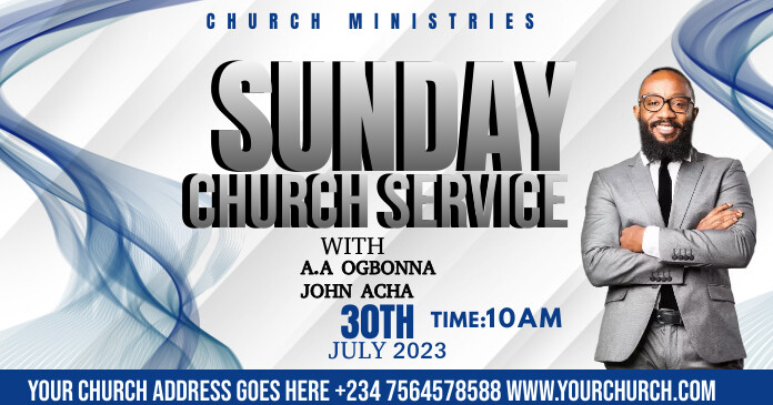 SUNDAY SERVICE Template | PosterMyWall