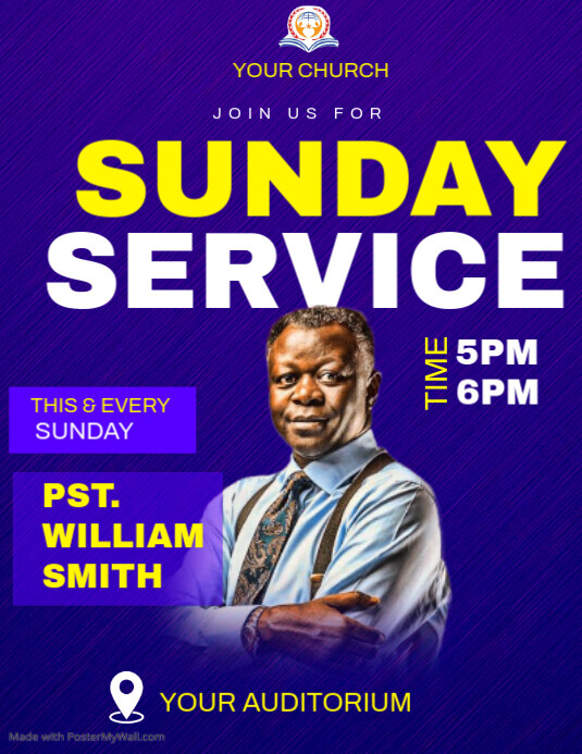 Sunday service Template | PosterMyWall
