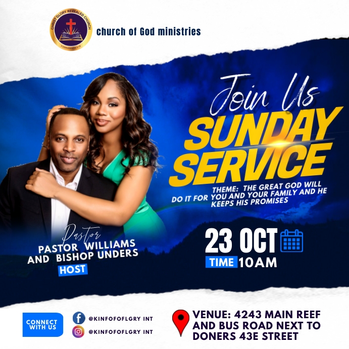 SUNDAY SERVICE Template | PosterMyWall