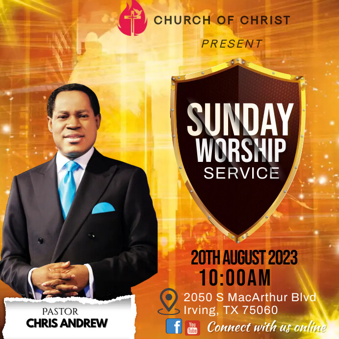 SUNDAY SERVICE Template | PosterMyWall