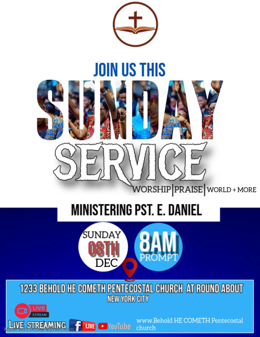 Sunday service Template | PosterMyWall