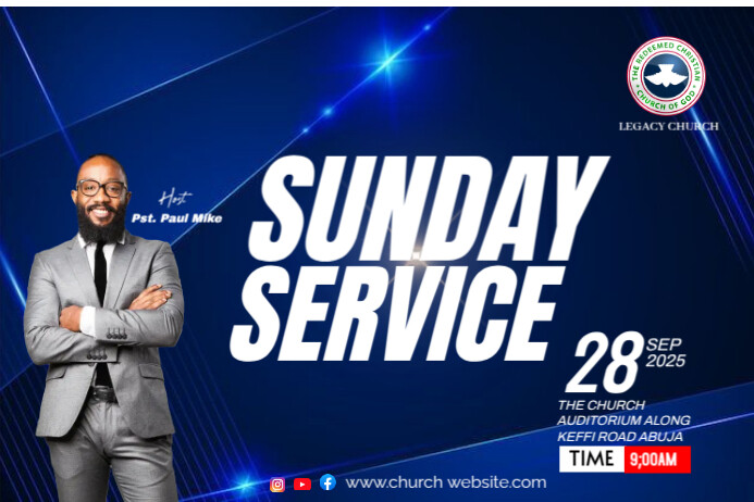SUNDAY SERVICE Template | PosterMyWall