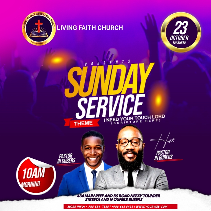SUNDAY SERVICE Template | PosterMyWall