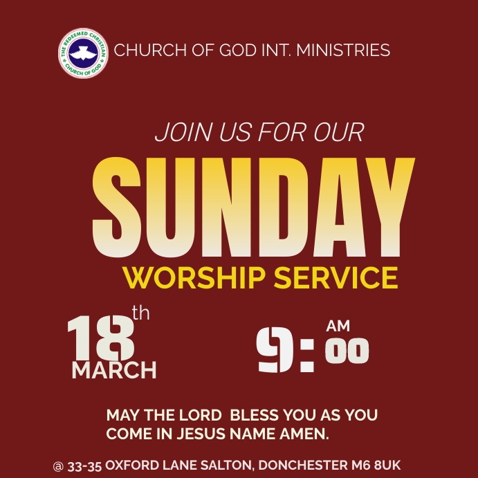 SUNDAY SERVICE Template | PosterMyWall