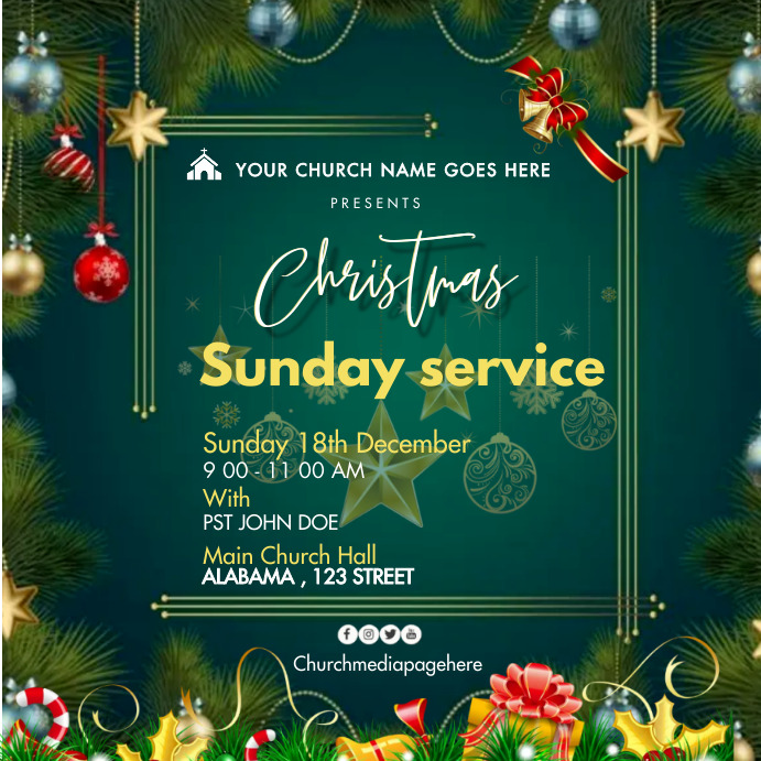 Copy of Sunday Service | PosterMyWall