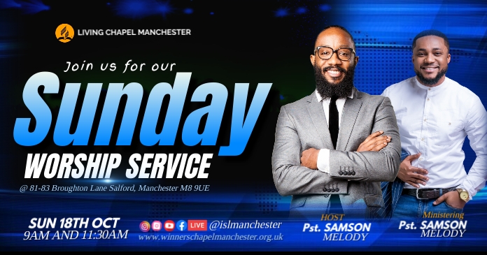 SUNDAY SERVICE Template | PosterMyWall