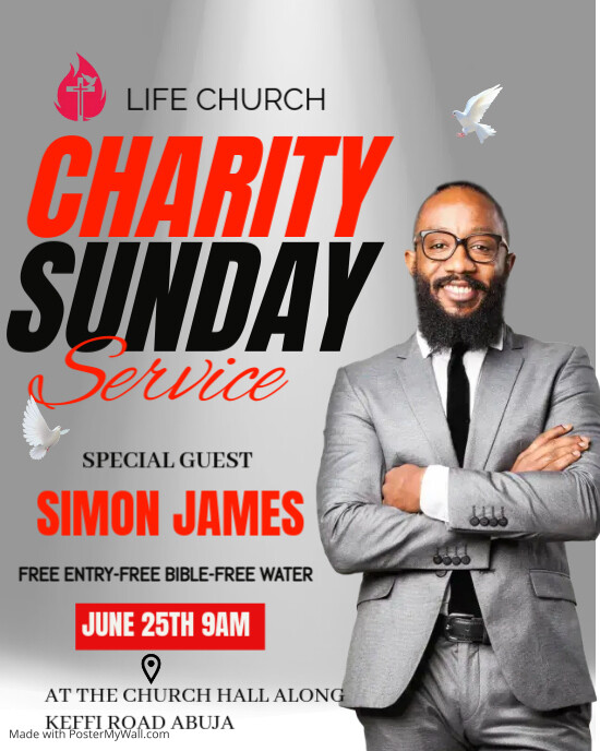 SUNDAY SERVICE Template | PosterMyWall