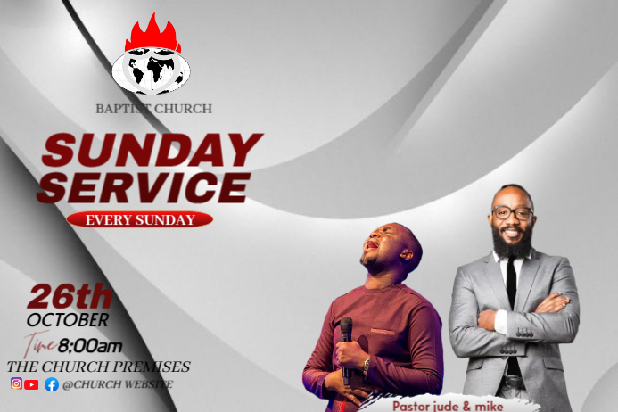 SUNDAY SERVICE Template | PosterMyWall