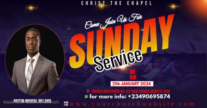 SUNDAY SERVICE Template | PosterMyWall