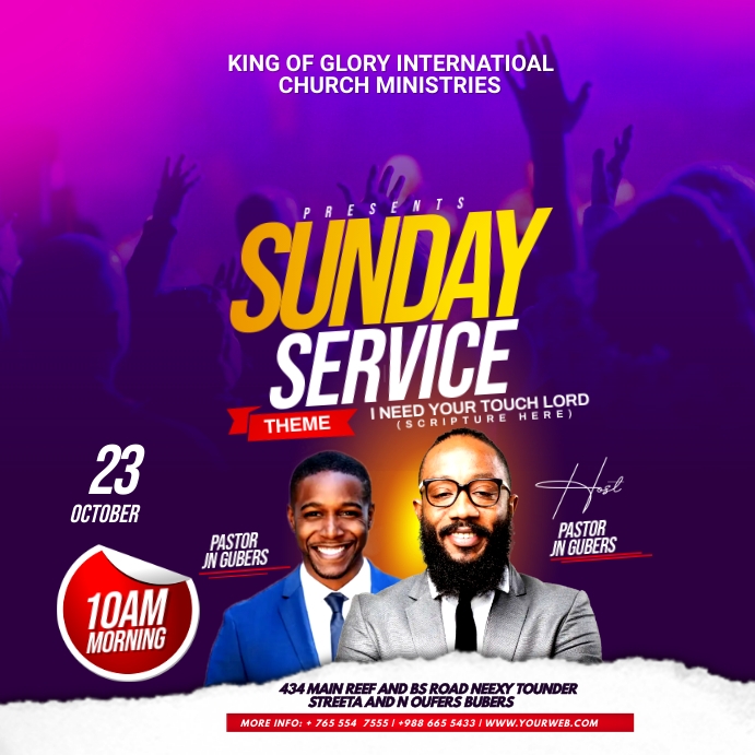 SUNDAY SERVICE Template | PosterMyWall