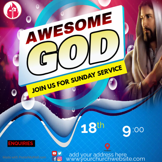 Modèle SUNDAY SERVICE | PosterMyWall