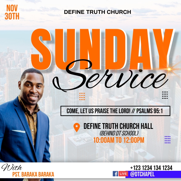 Sunday service Template | PosterMyWall