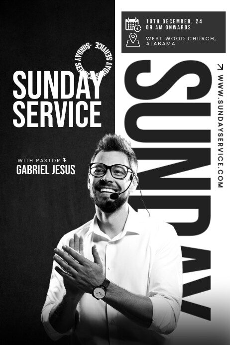 SUNDAY SERVICE Template | PosterMyWall