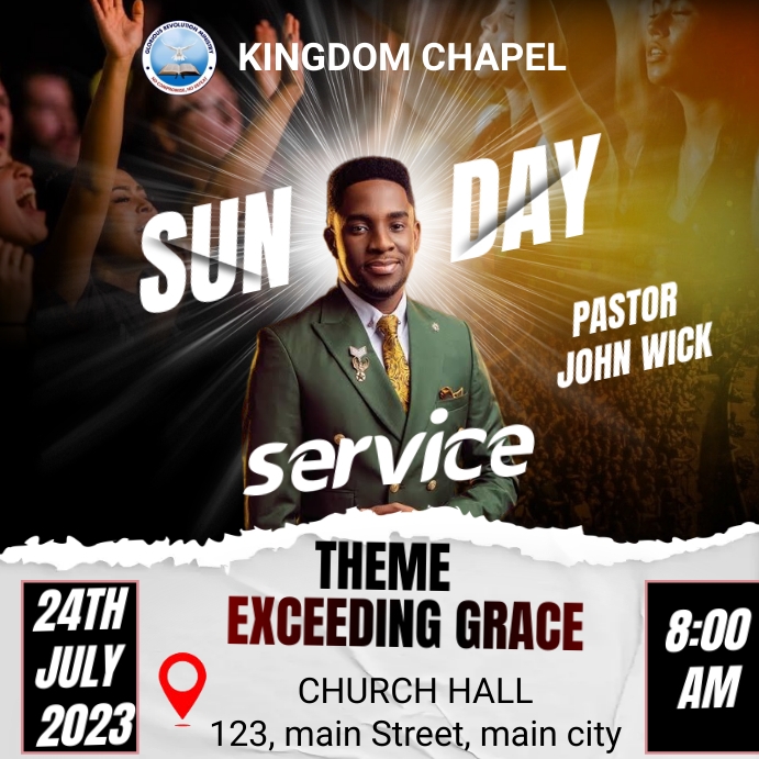 Copy of Sunday service | PosterMyWall