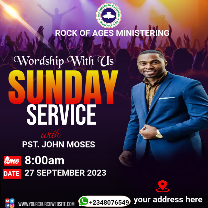 SUNDAY SERVICE Template | PosterMyWall