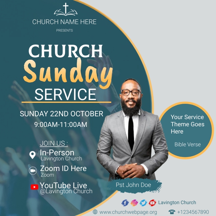 Plantilla de Del Servicio Dominical | PosterMyWall