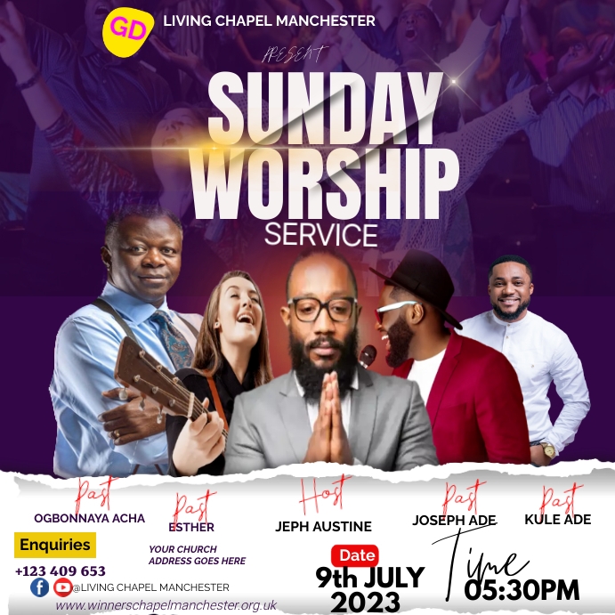 SUNDAY SERVICE Template | PosterMyWall