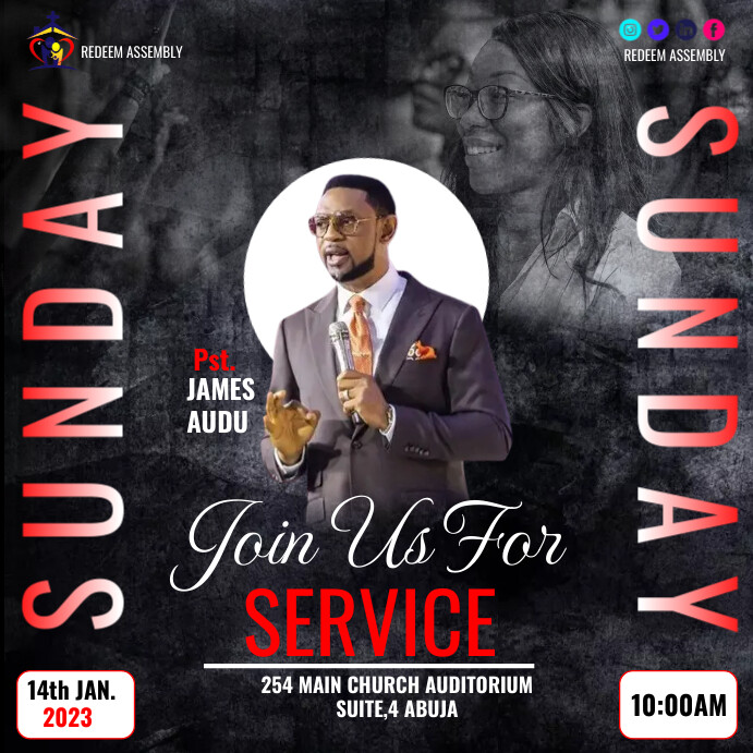 Copy of Sunday service | PosterMyWall