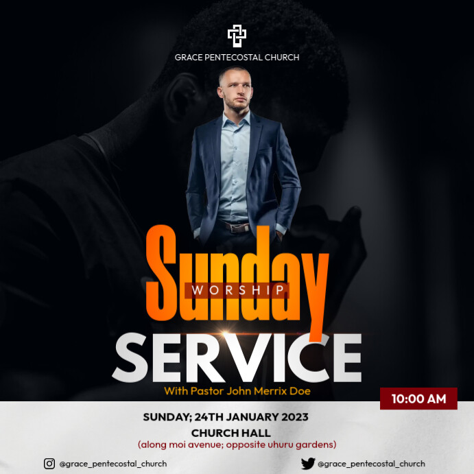 Plantilla de De Servicio Dominical | PosterMyWall