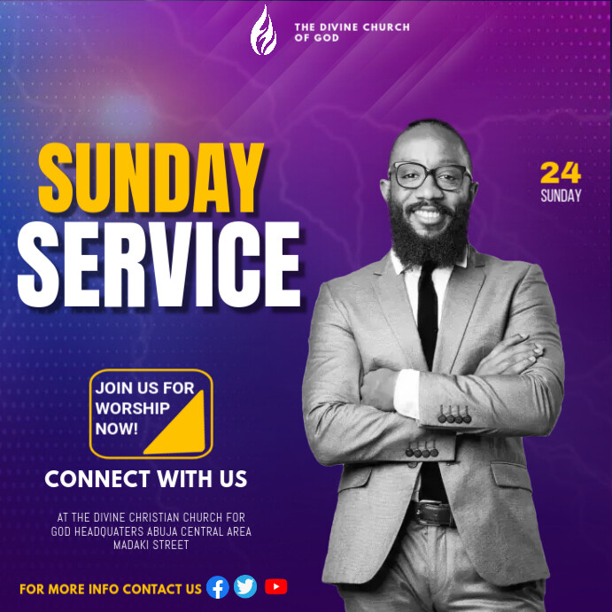 sunday service design Template | PosterMyWall