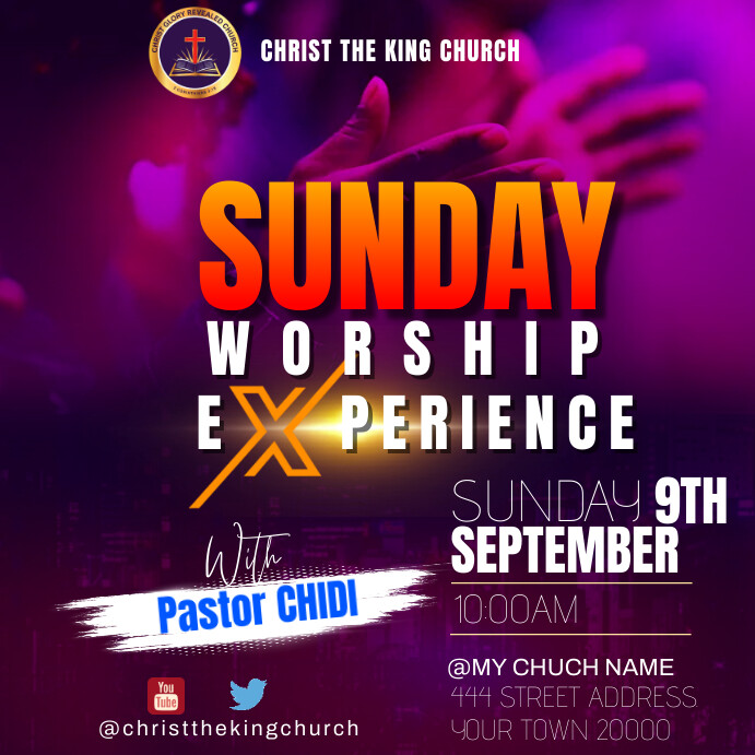 SUNDAY SERVICE Template | PosterMyWall