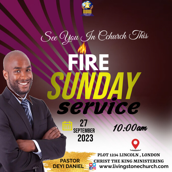 SUNDAY SERVICE Template | PosterMyWall