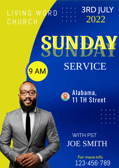Sunday Service Template | PosterMyWall