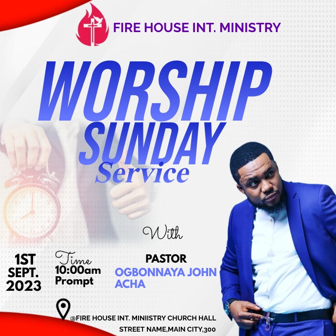 SUNDAY SERVICE Template | PosterMyWall