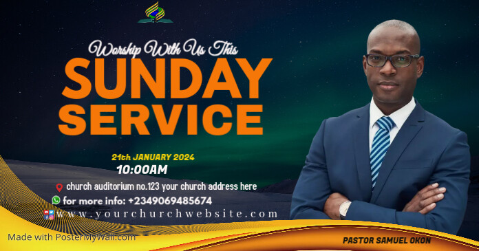 SUNDAY SERVICE Template | PosterMyWall