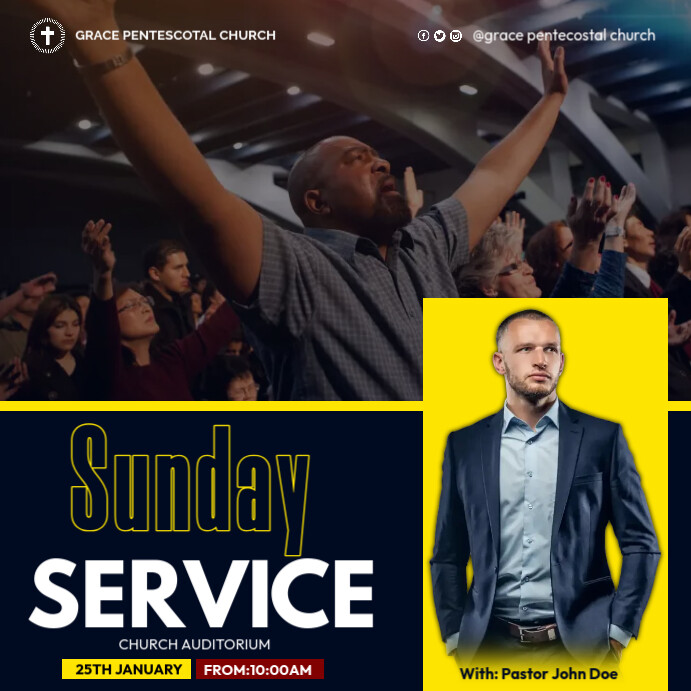 Plantilla de De Servicio Dominical | PosterMyWall