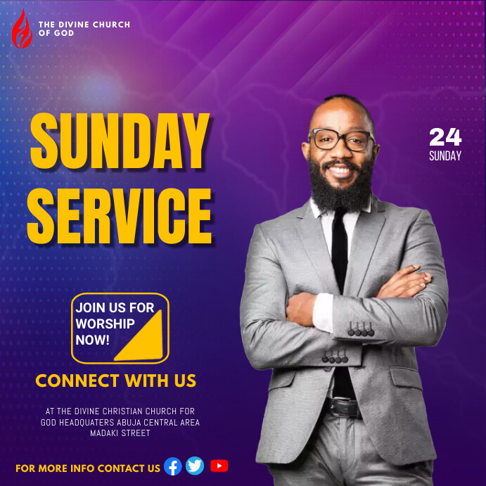 SUNDAY SERVICE Template | PosterMyWall
