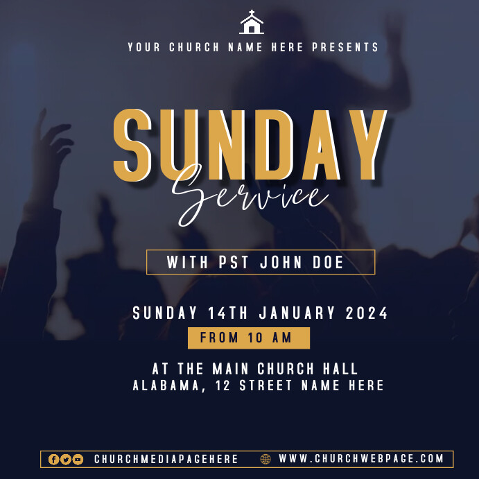 Sunday Service Template | PosterMyWall