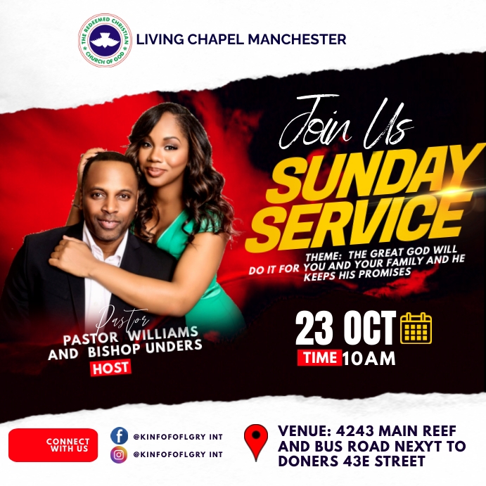 SUNDAY SERVICE Template | PosterMyWall