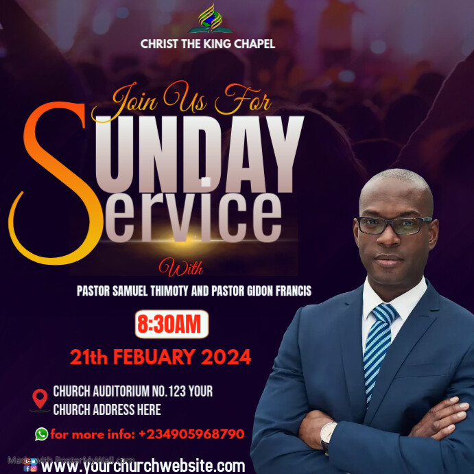 SUNDAY SERVICE Template | PosterMyWall