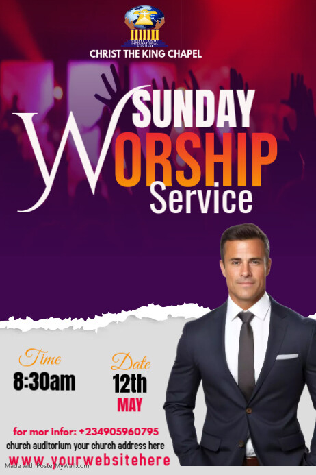 SUNDAY SERVICE Template | PosterMyWall